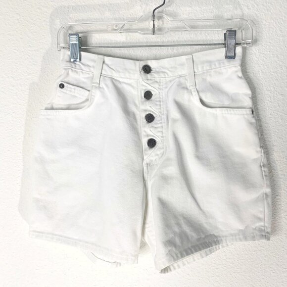bonjour | Shorts | Vintage 9s Bonjour White Denim Highwaist Exposed ...